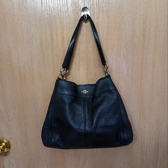 Coach | Bags | Coach Madison Phoebe Black Leather Shoulder Bag | Poshmark